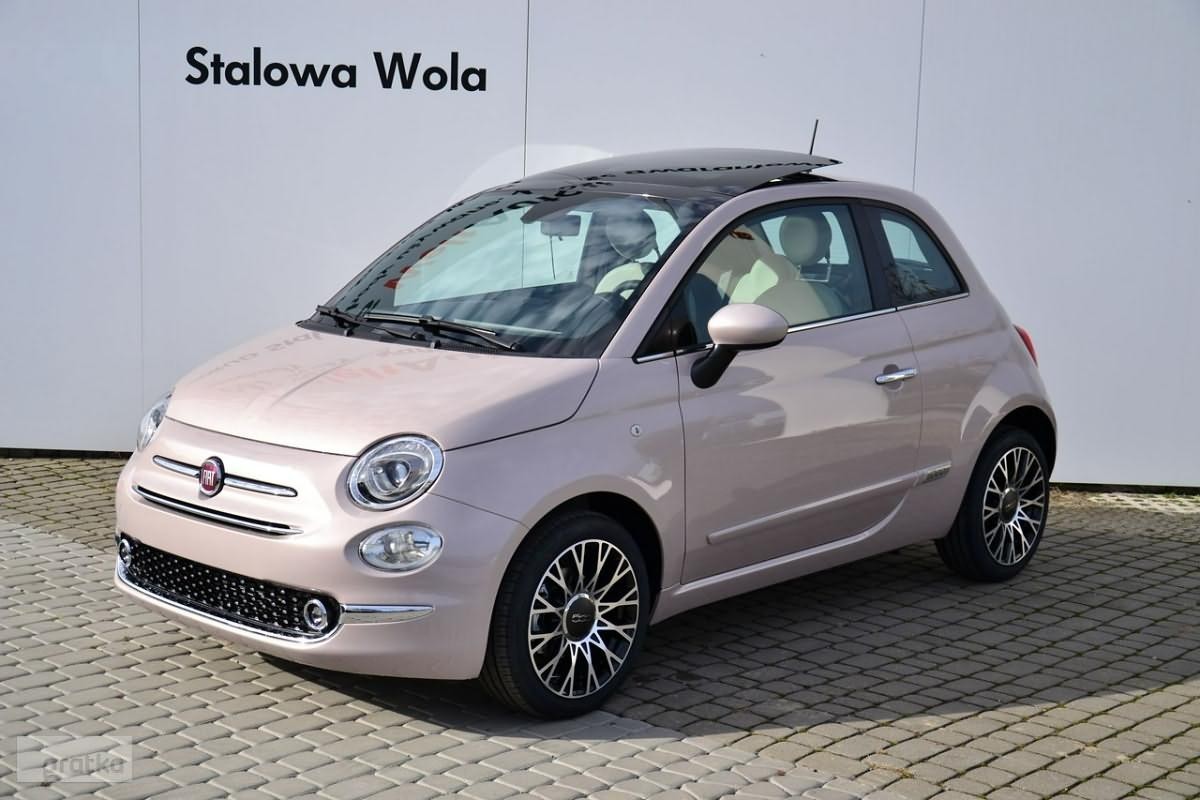 Fiat 500 Dolcevita Panorama Pudrowy Róż CarPlay Klima aut. Cyfrowe ...